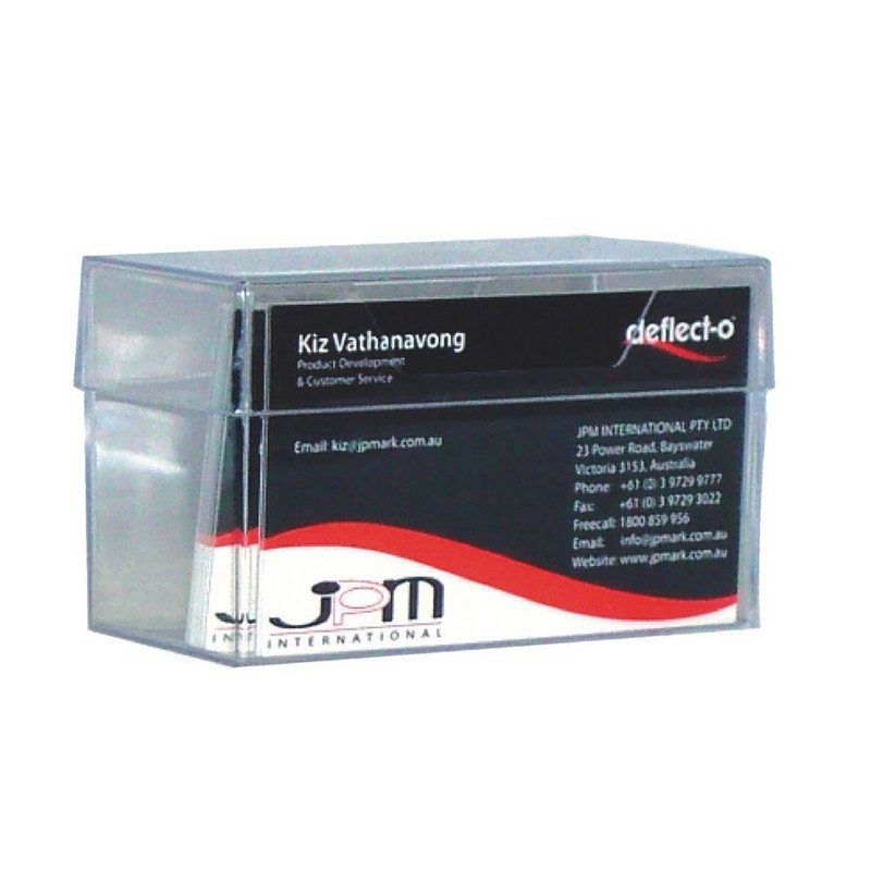 Brochure Holders - Deflecto Business Card Storage Box Large Clear ...