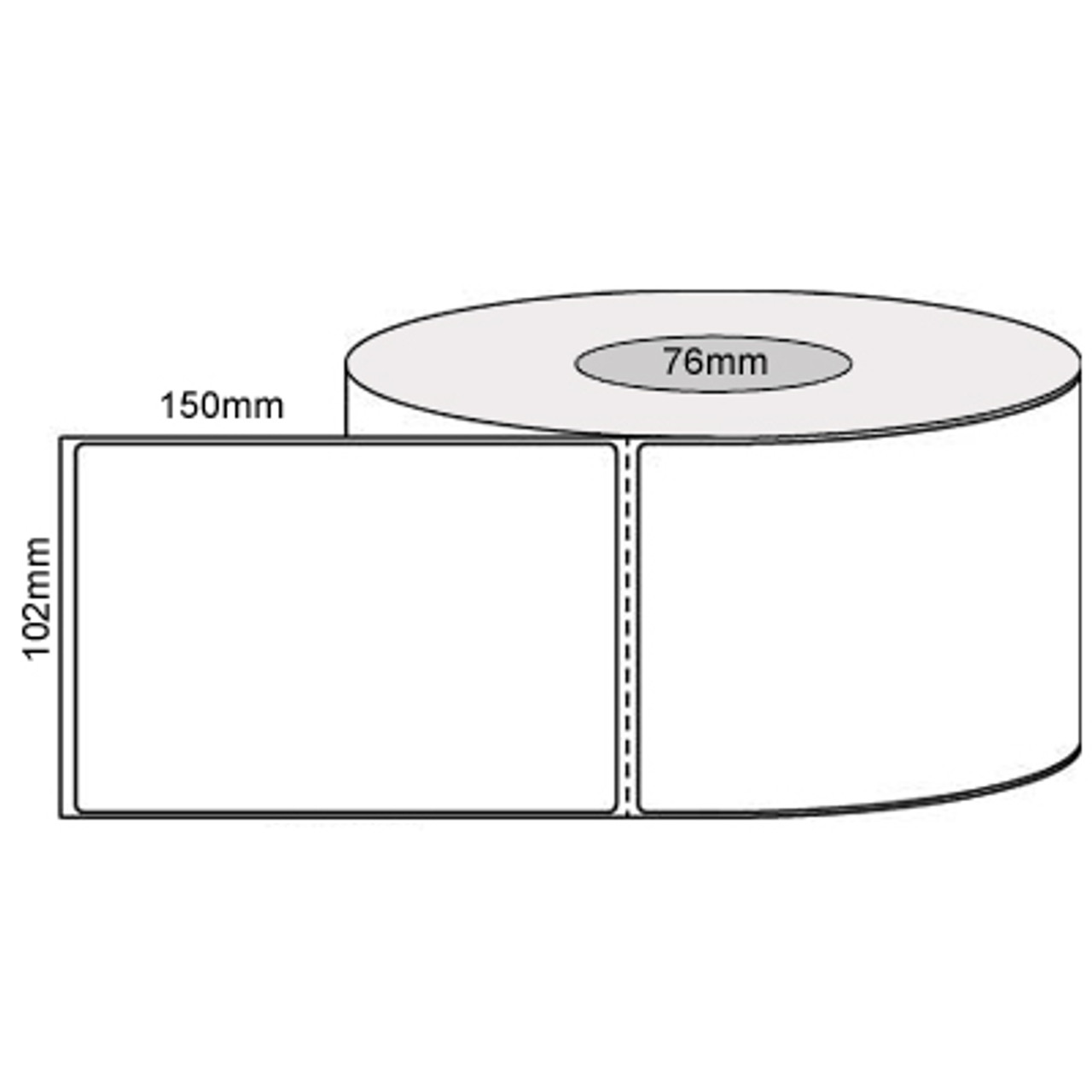 Labelling - Thermal Direct Labels White 102mm x 150mm 76mm Core ...