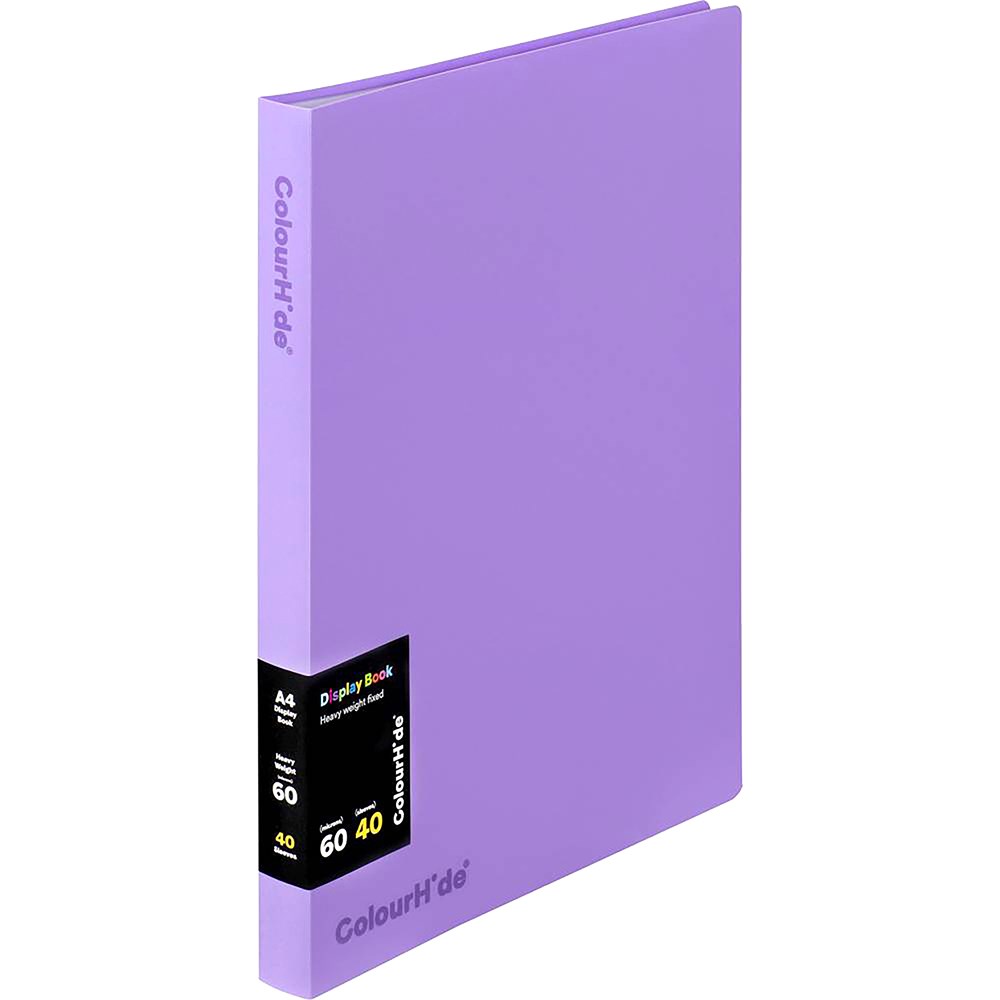 Filing & Storage - Colourhide Fixed Display Book A4 40 Sheets Purple ...