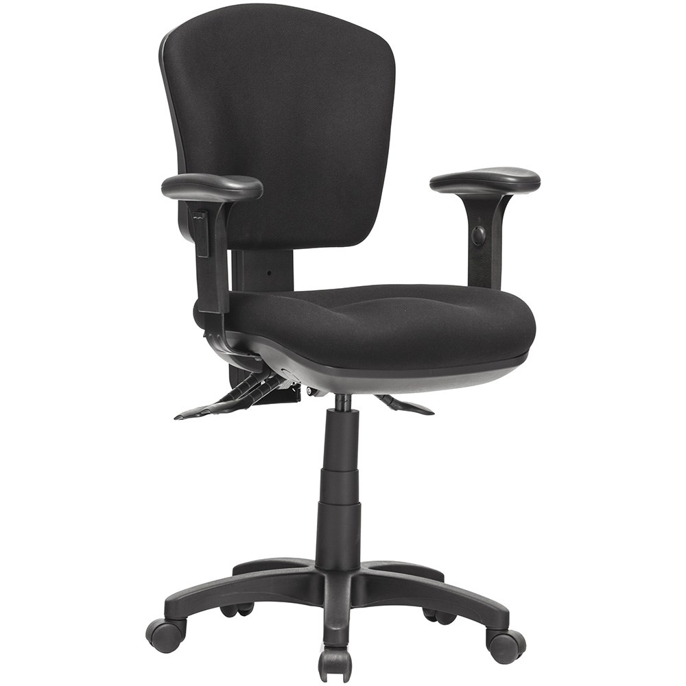 Chairs & Accessories - Aqua Low Back Task Chair 3 Lever With Arms Black ...