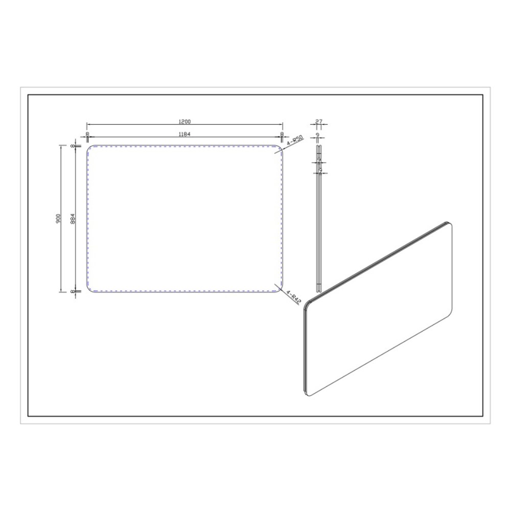 Office Furniture - Rapidline Desk Mounted Eco Panel Screen 1200W x 27D ...