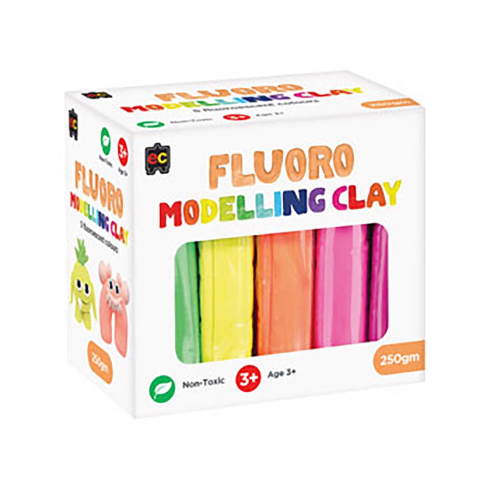 Art & Craft - Educational Colours Modelling Clay 250gm Assorted Fluro ...