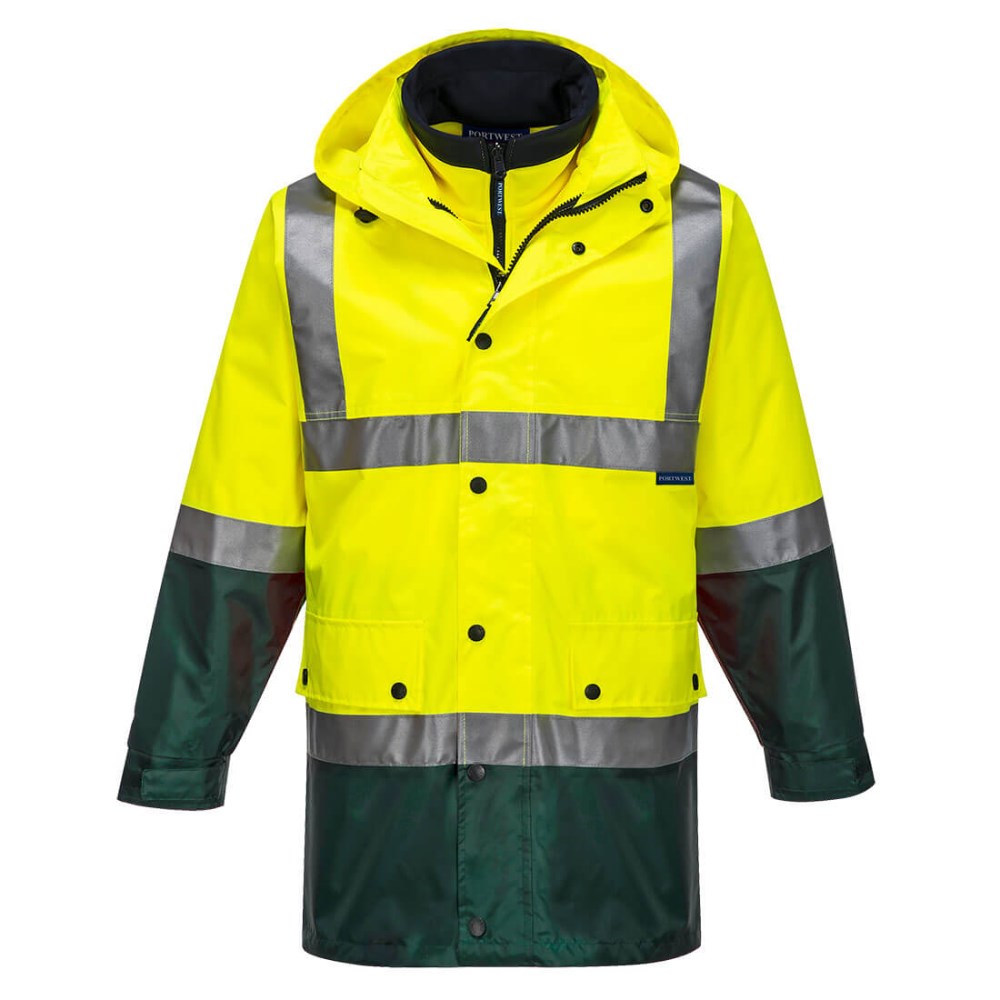 Safety - Portwest Eyre Hi-Vis 4-in-1 Contrast Jacket 5XL Yellow And ...