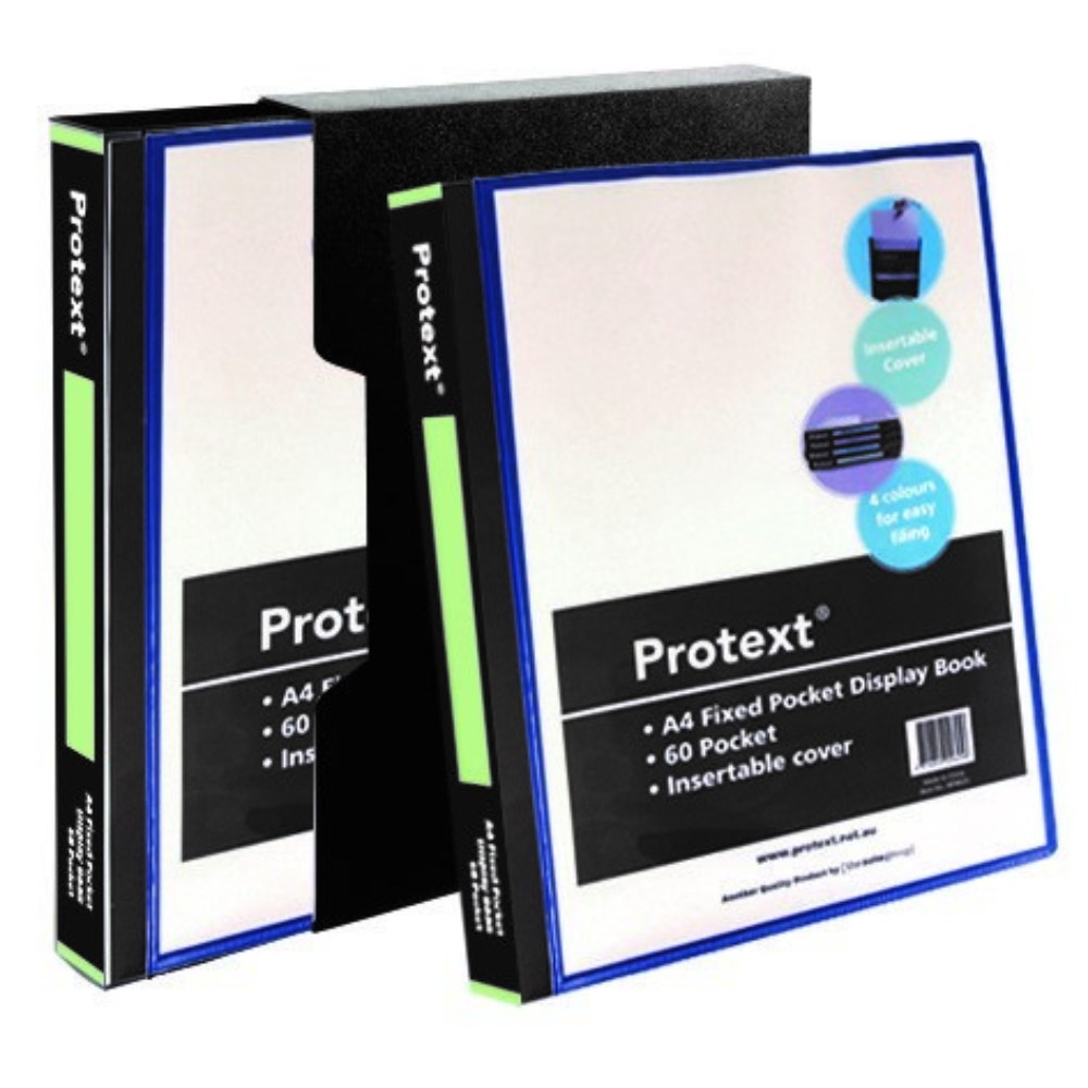 Files - Protext Fixed Display Book A4 60 Pocket Insertable Cover And ...