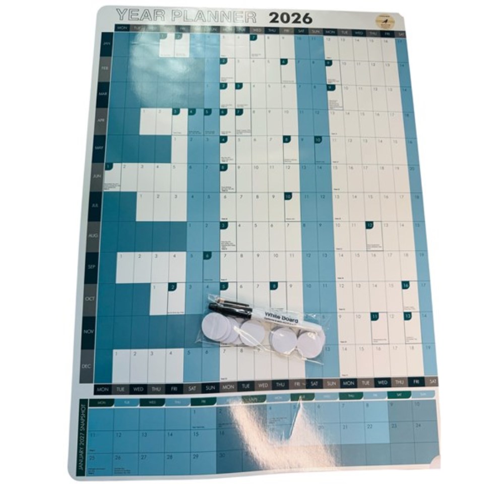 Diaries & Calendars - Bibbulmun Wall Planner 870 x 610mm Year To View ...