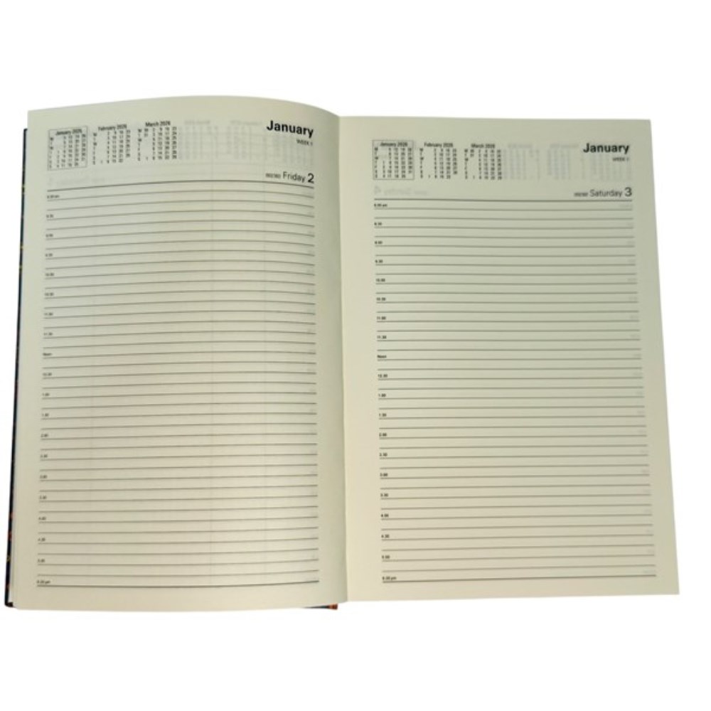 Diaries & Calendars - Bibbulmun Commercial Diary A5 Day To A Page Brown ...