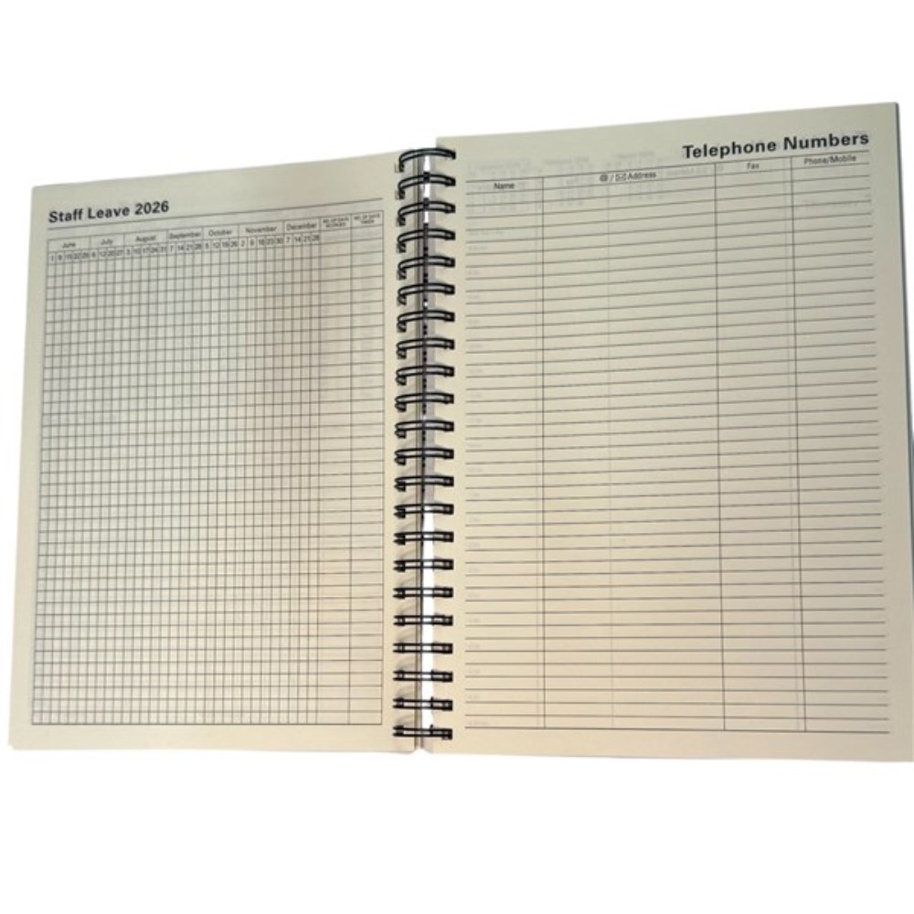 Diaries & Calendars - Bibbulmun Management Diary A4 Day To A Page Wiro ...