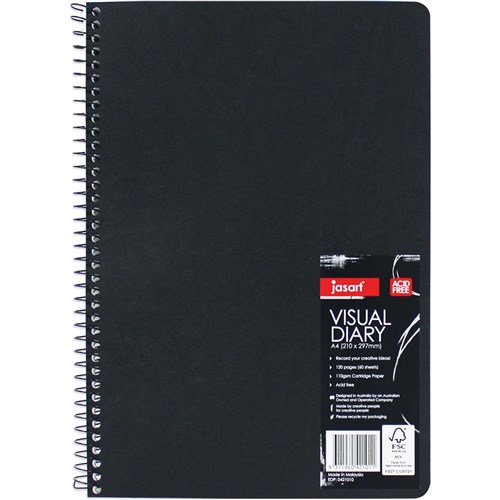 Art & Craft - Jasart 602 Visual Diary A4 110gsm Single Wire 120 Page ...